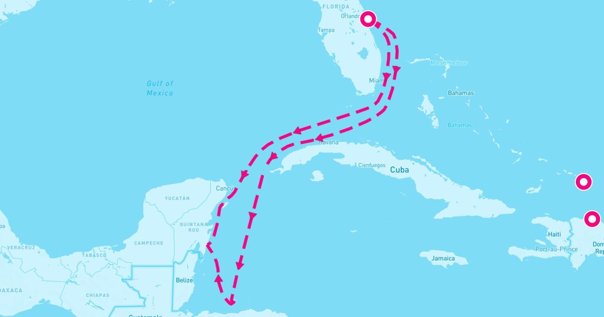 Caribbean Princess - June 14th, 2026 - Cruise Map & Port Info