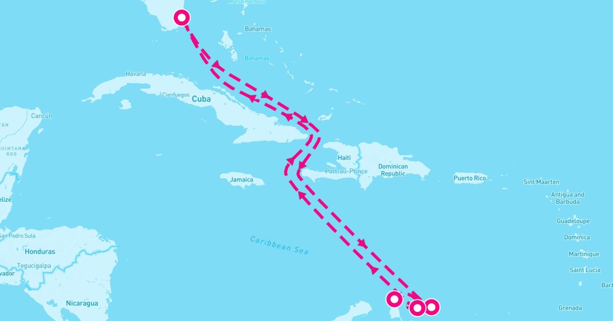 Carnival Celebration - June 14th, 2025 - Cruise Map & Port Info