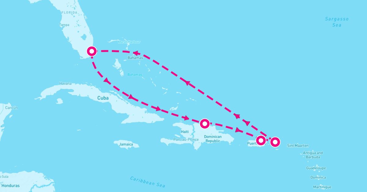 Carnival Celebration - June 22nd, 2025 - Cruise Map & Port Info