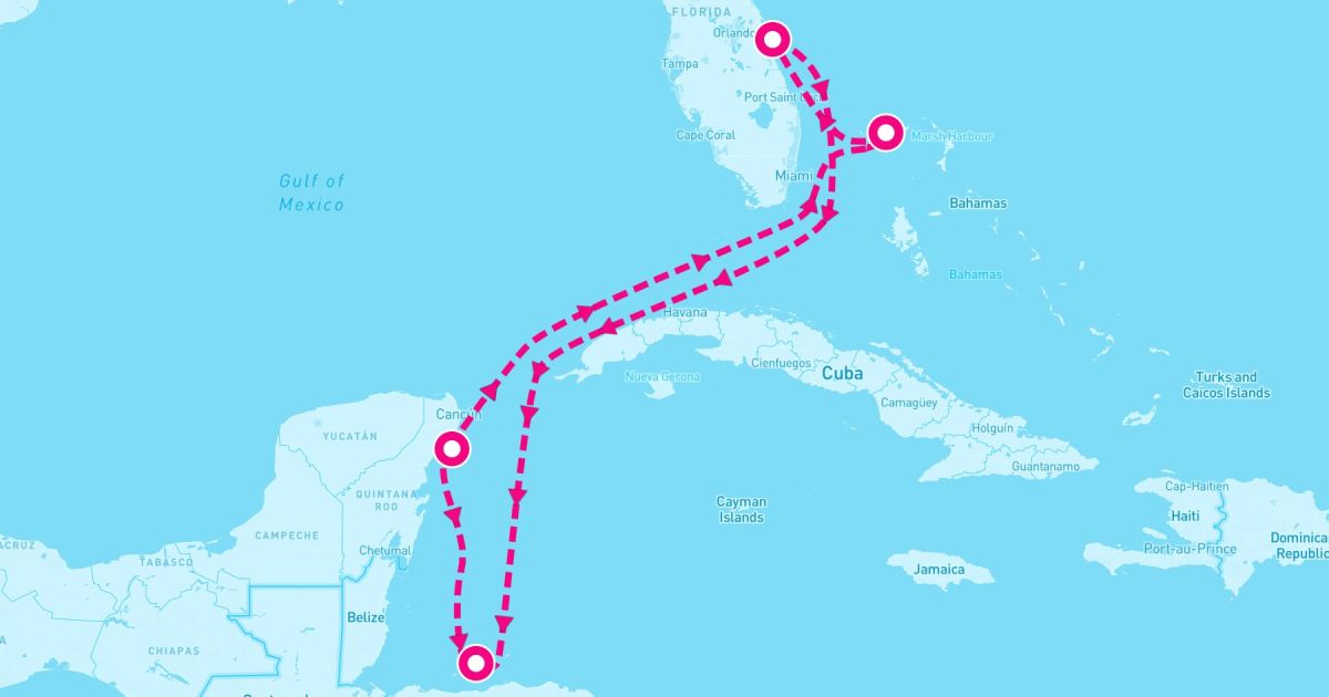 Carnival Mardi Gras - September 19th, 2026 - Cruise Map & Port Info