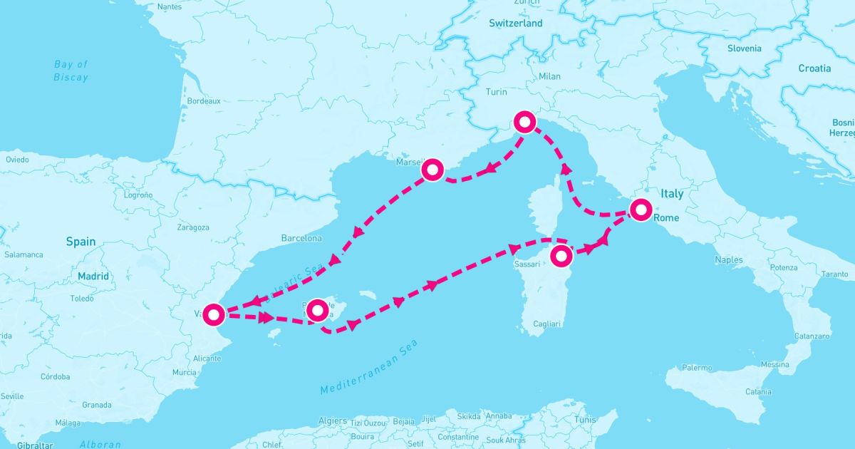 Costa Pacifica - July 4th, 2025 - Cruise Map & Port Info