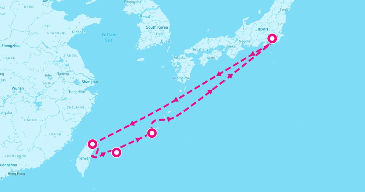 Diamond Princess - June 22nd, 2025 - Cruise Map & Port Info