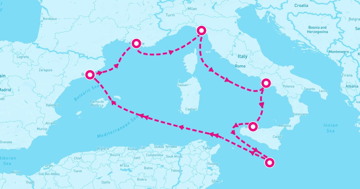 MSC Magnifica - July 16th, 2025 - Cruise Map & Port Info