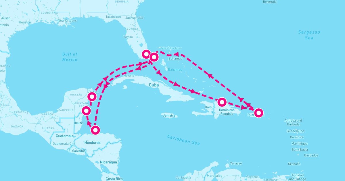 MSC World America - October 25th, 2025 - Cruise Map & Port Info