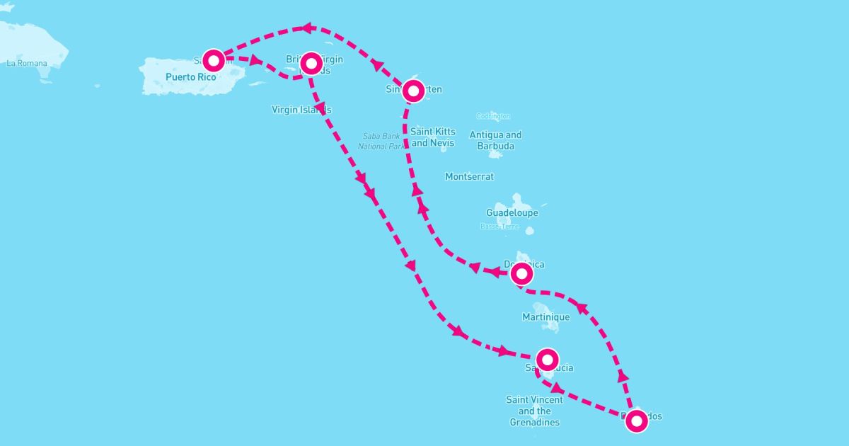 Valiant Lady - February 20th, 2027 - Cruise Map & Port Info