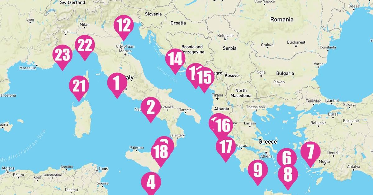 Riviera - August 13th, 2024 - Cruise Map & Port Info