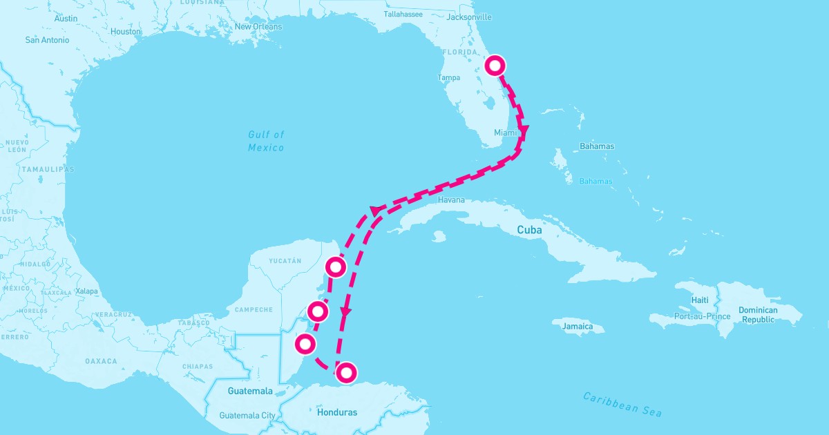 Caribbean Princess - December 15, 2024 (8 Night) Cruise Map, Ports ...