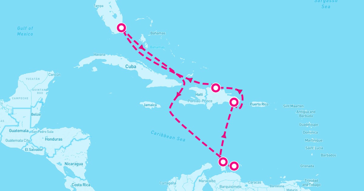 Carnival Horizon - January 20, 2024 (8 Night) Cruise Map, Ports & Ship Info