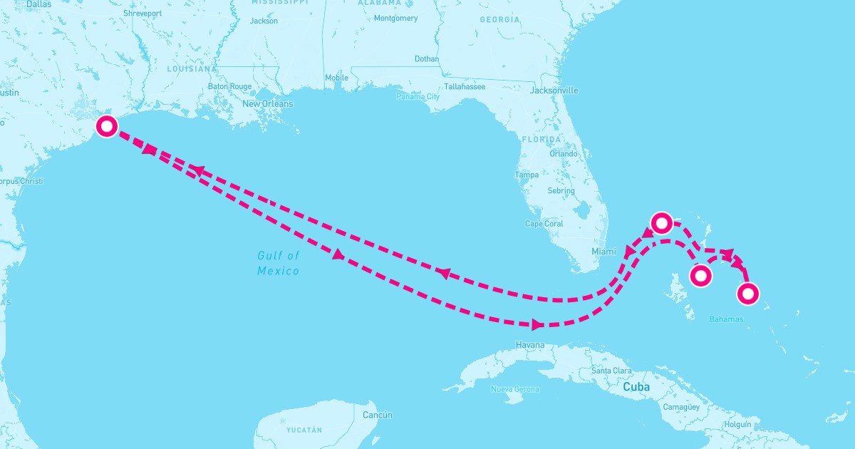 Carnival Jubilee - February 5, 2028 (8 Night) Cruise Map, Ports & Ship Info