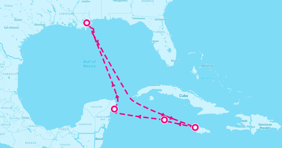 Carnival Liberty - March 19, 2028 (7 Night) Cruise Map, Ports & Ship Info