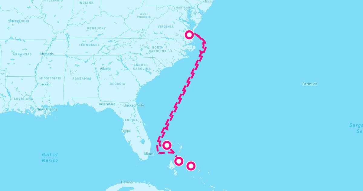 Carnival Sunshine - January 17th, 2027 - Cruise Map & Port Info