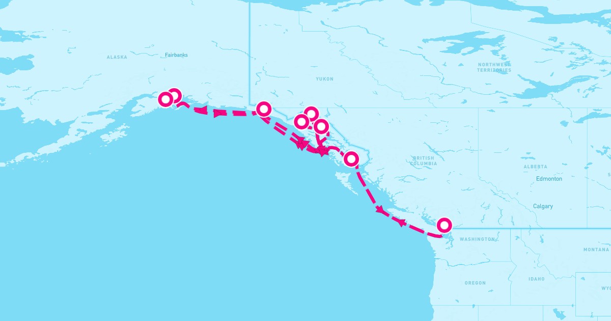 Coral Princess - June 16, 2027 (14 Night) Cruise Map, Ports & Ship Info