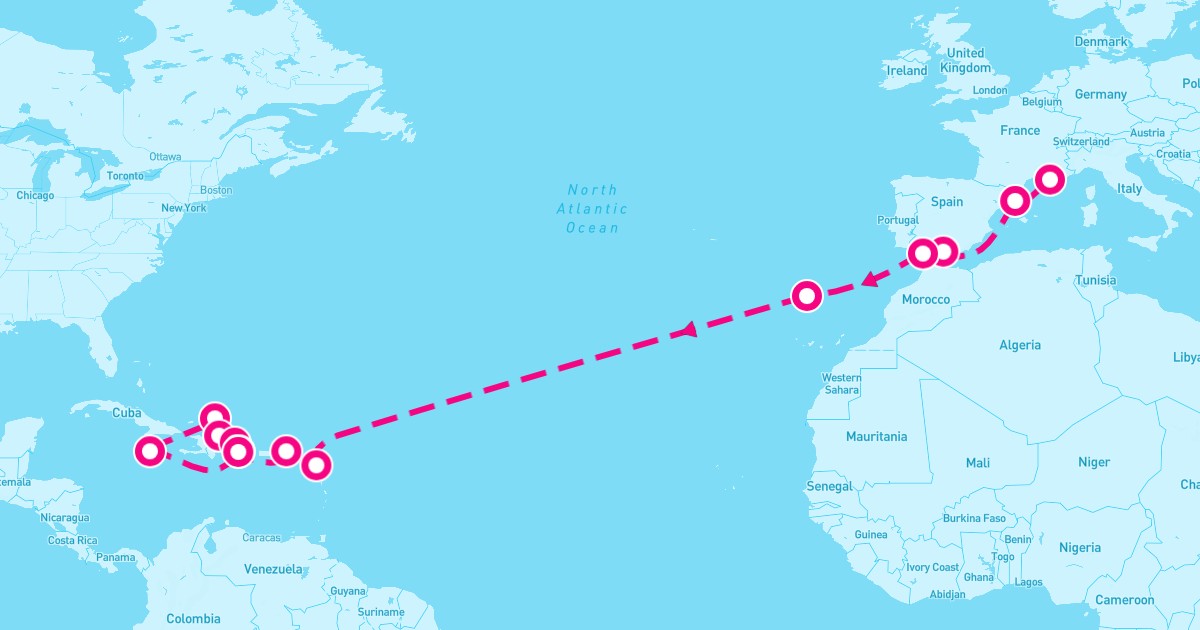 Costa Pacifica - March 3, 2024 (22 Night) Cruise Map, Ports & Ship Info