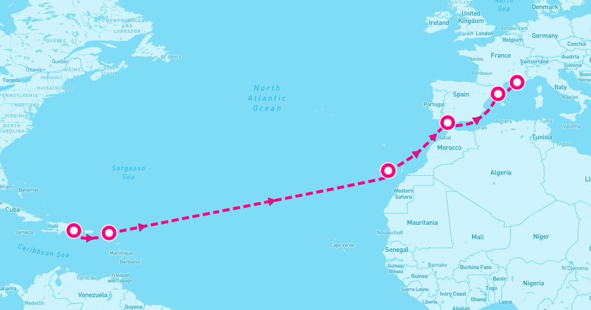 Costa Pacifica - March 15, 2026 (14 Night) Cruise Map, Ports & Ship Info