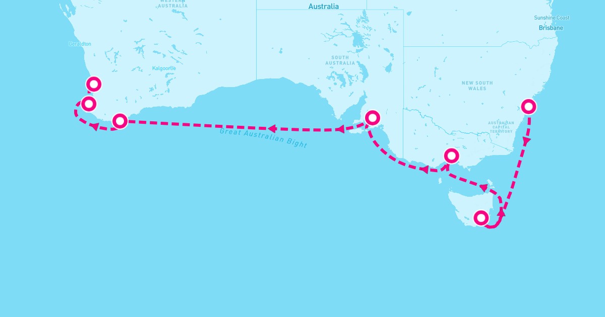 Crown Princess - March 19, 2025 (11 Night) Cruise Map, Ports & Ship Info