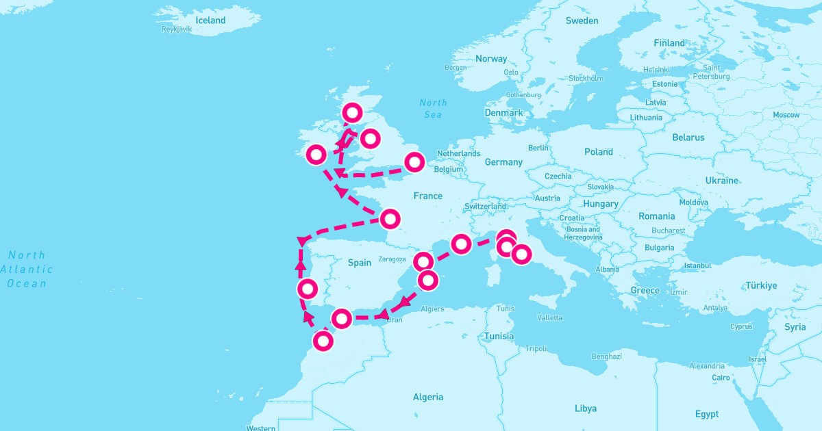 Crown Princess July 10, 2025 Cruise (20 Nights) – Itinerary Map, Ports ...