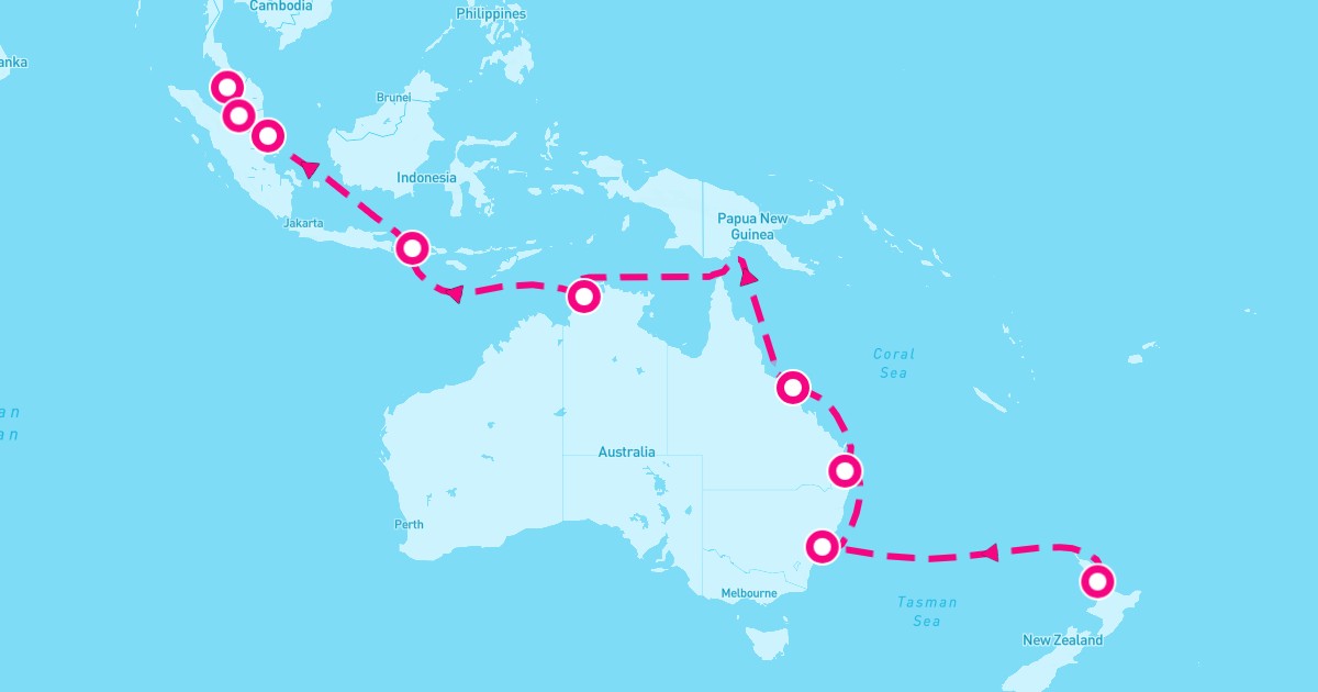 Crown Princess September 22, 2025 — 22-Night Auckland Cruise