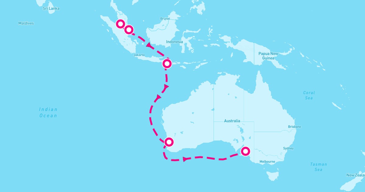 Crown Princess - November 4, 2025 (13 Night) Cruise Map, Ports & Ship Info