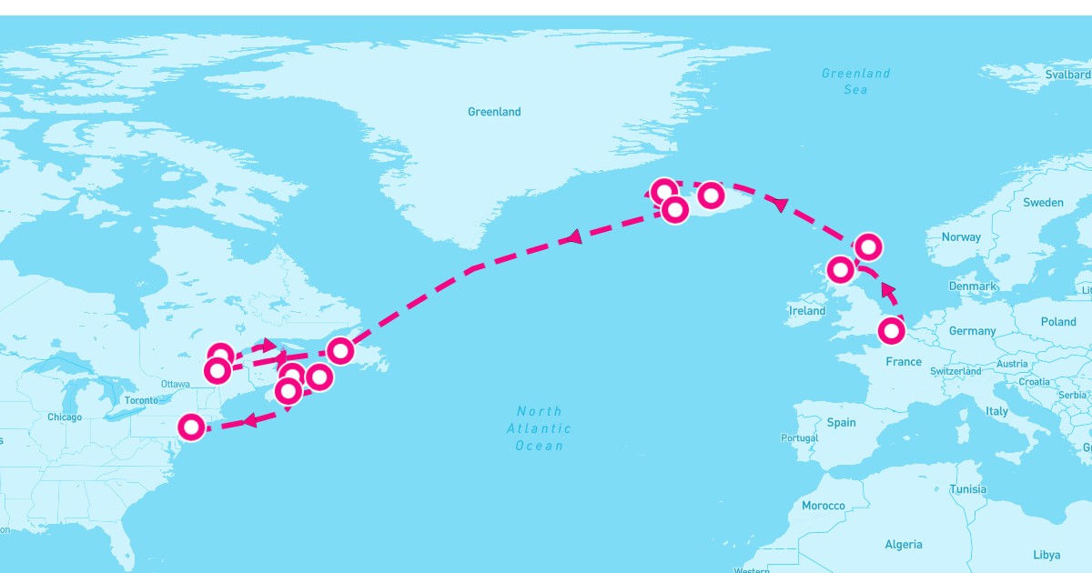 Crown Princess - July 4, 2026 (22 Night) Cruise Map, Ports & Ship Info