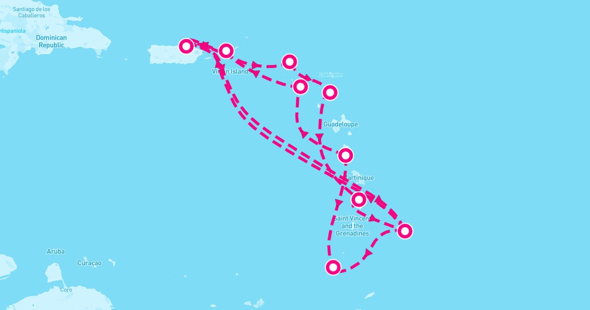 Crown Princess - February 21, 2027 (14 Night) Cruise Map, Ports & Ship Info