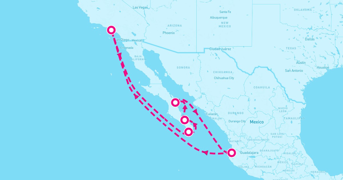Crown Princess - February 10, 2028 (10 Night) Cruise Map, Ports & Ship Info