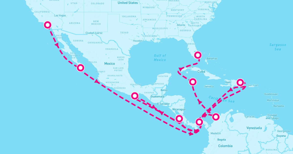 Emerald Princess - April 5, 2024 (15 Night) Cruise Map, Ports & Ship Info