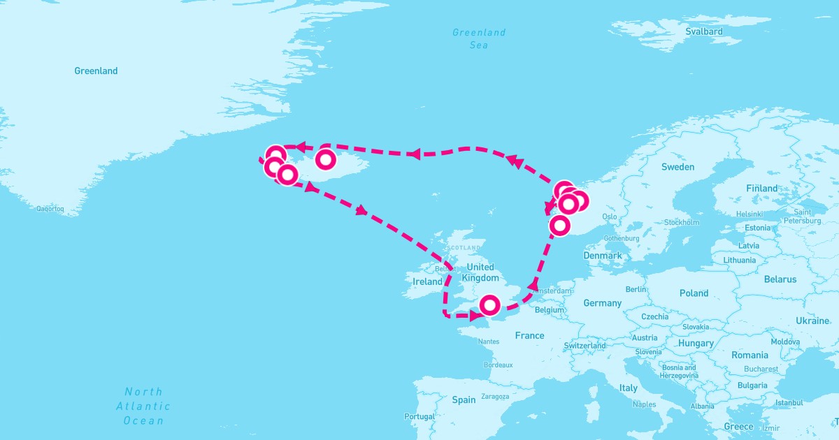 Emerald Princess - June 3, 2025 (14 Night) Cruise Map, Ports & Ship Info