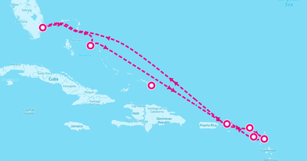 Enchanted Princess January 29, 2025 Cruise (10 Nights) – Itinerary Map ...