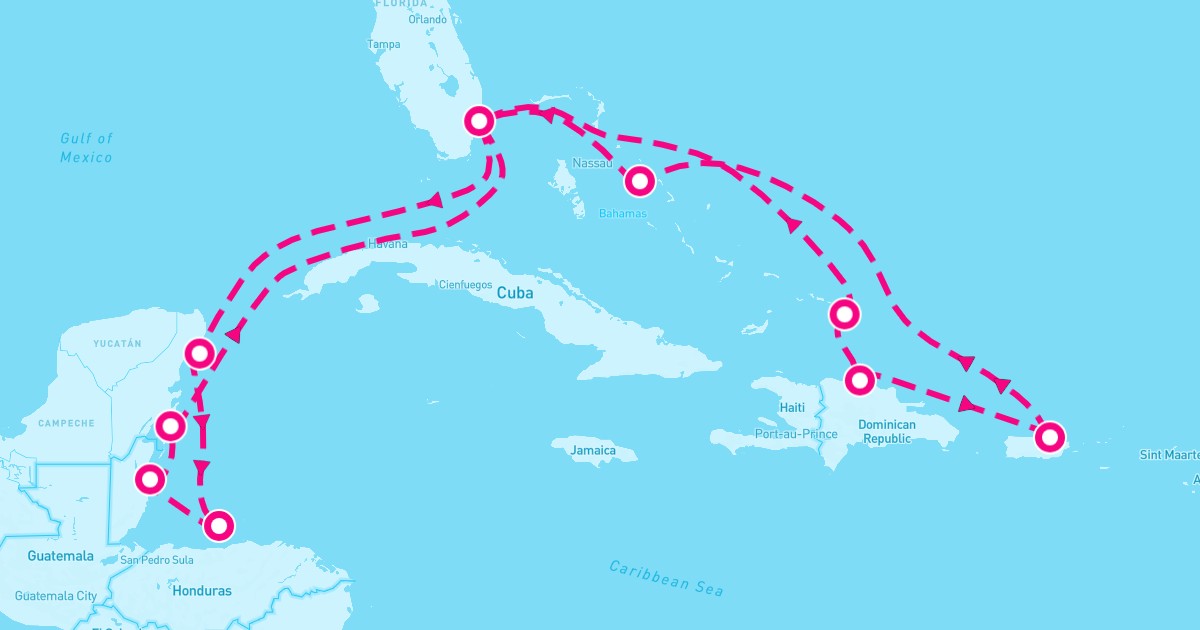Enchanted Princess - July 19, 2025 (14 Night) Cruise Map, Ports & Ship Info