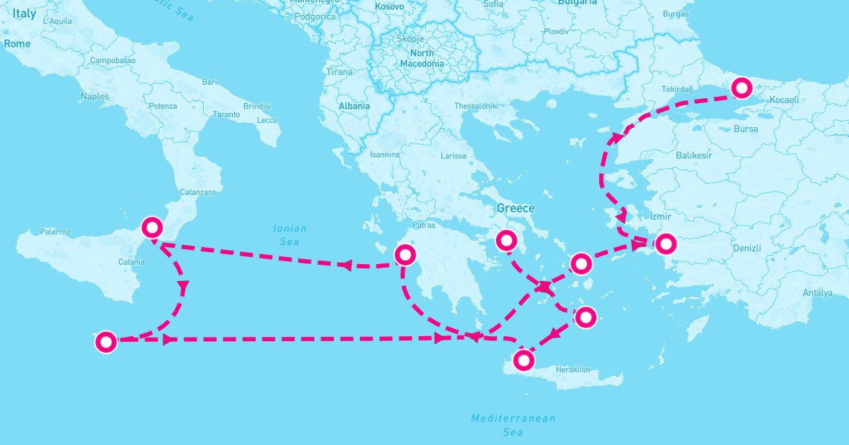 Enchanted Princess Sep 4, 2027 — 10-Night Piraeus Cruise from $1,680