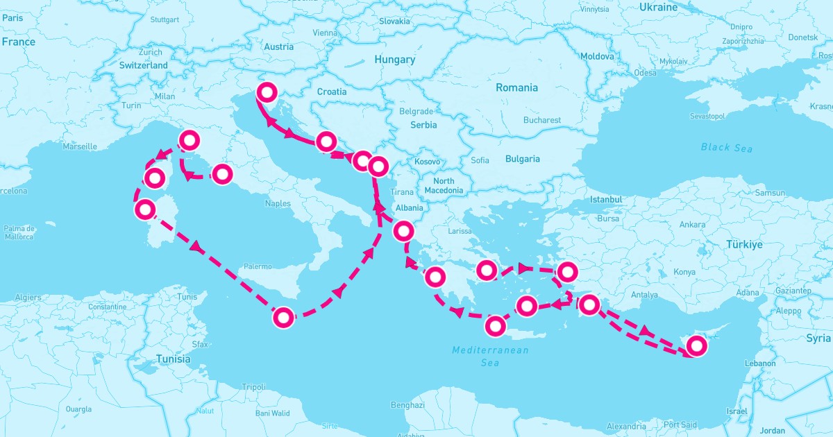 Enchanted Princess Sep 25, 2027 — 21-Night Civitavecchia Cruise from $4,799
