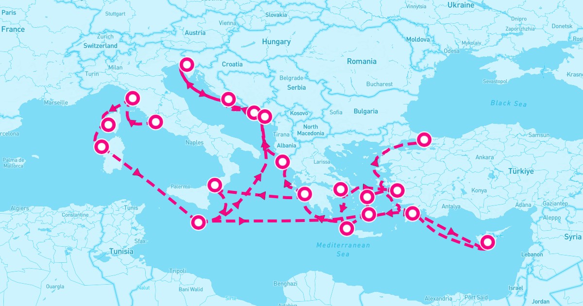 Enchanted Princess Sep 25, 2027 — 31-Night Civitavecchia Cruise from $6,429