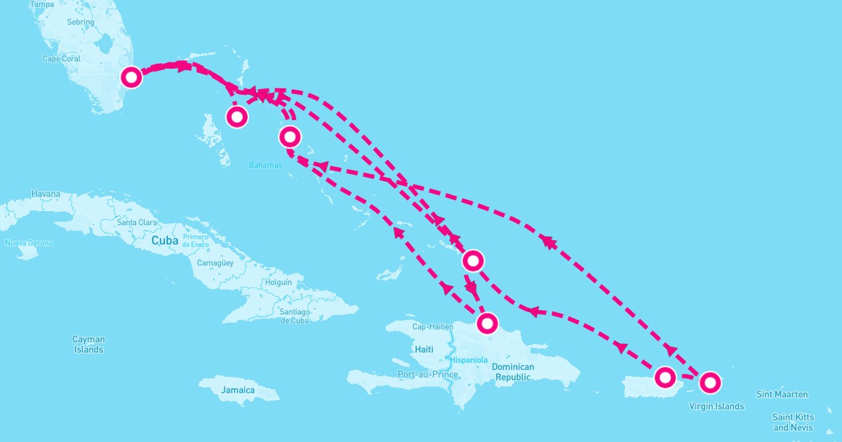 MS Eurodam - January 23, 2027 (14 Night) Cruise Map, Ports & Ship Info