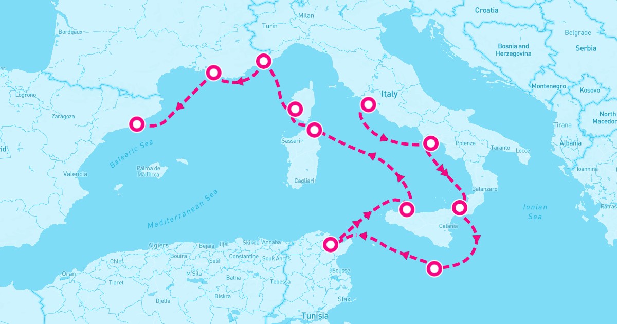 Marina Oct 26, 2024 — 10-Night Civitavecchia Cruise from $3,749