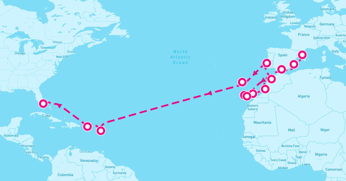 Marina Nov 5, 2024 — 22-Night Barcelona Cruise from $9,199