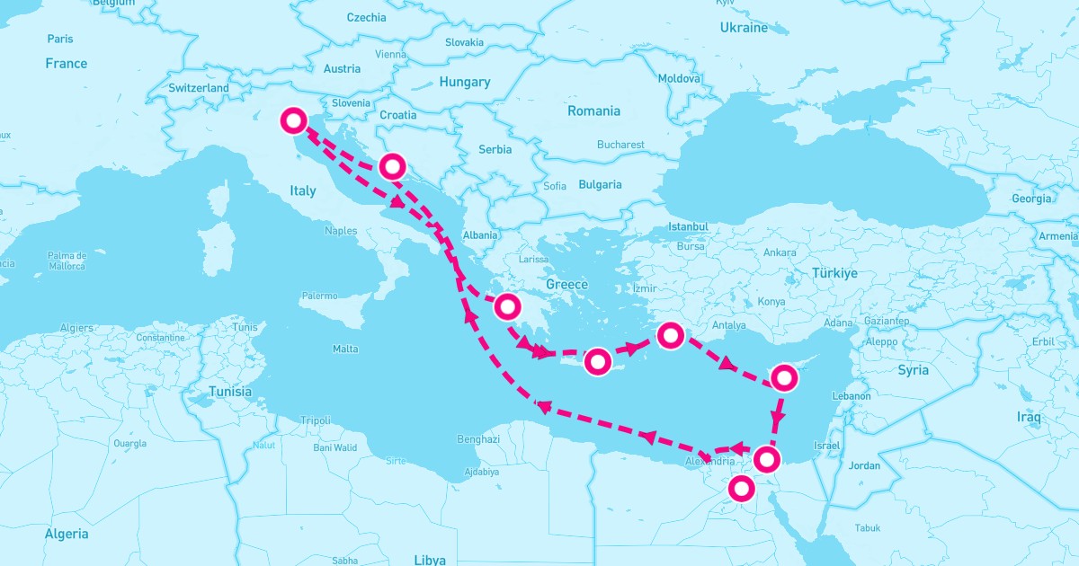 MSC Armonia - November 13, 2025 (11 Night) Cruise Map, Ports & Ship Info