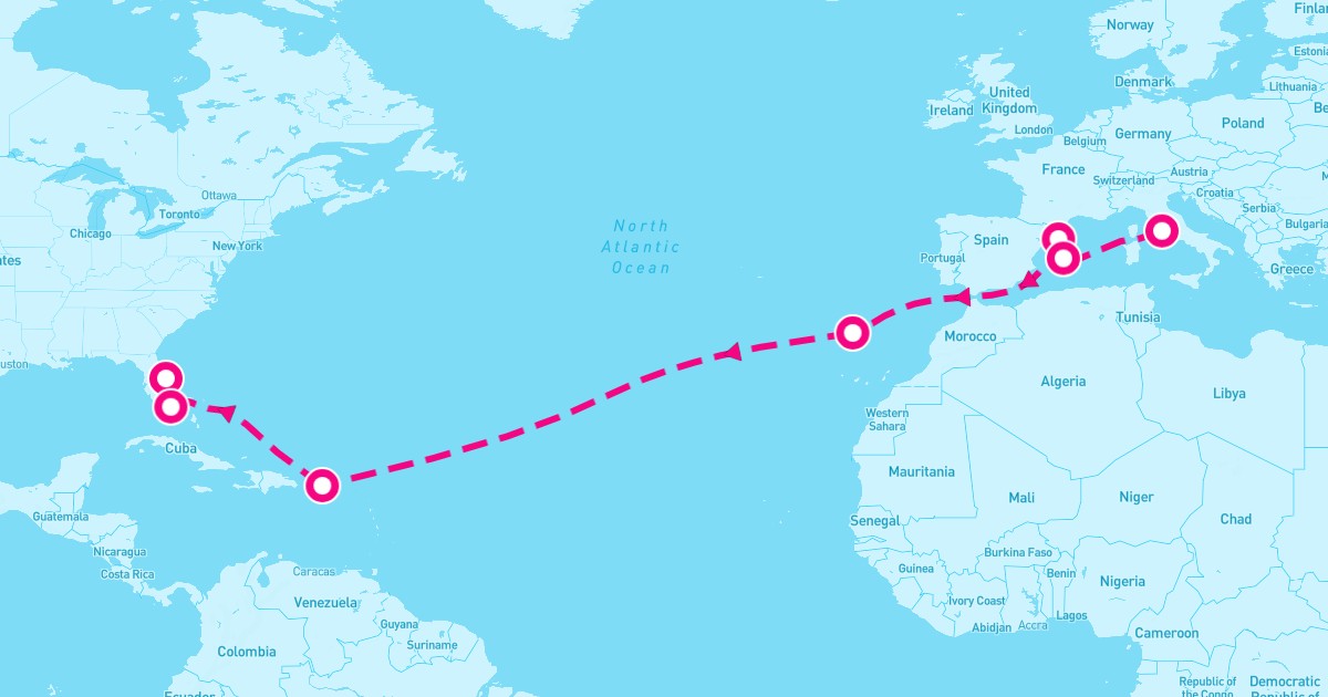 MSC Grandiosa Oct 28, 2026 — 17-Night Civitavecchia Cruise from $907
