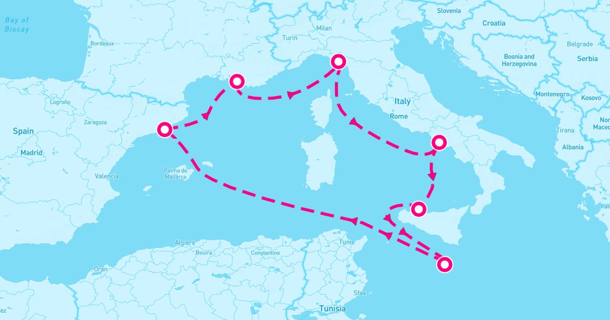 MSC Magnifica - July 9th, 2025 - Cruise Map & Port Info