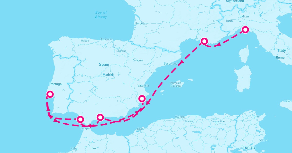 MSC Musica - April 26, 2025 (7 Night) Cruise Map, Ports & Ship Info