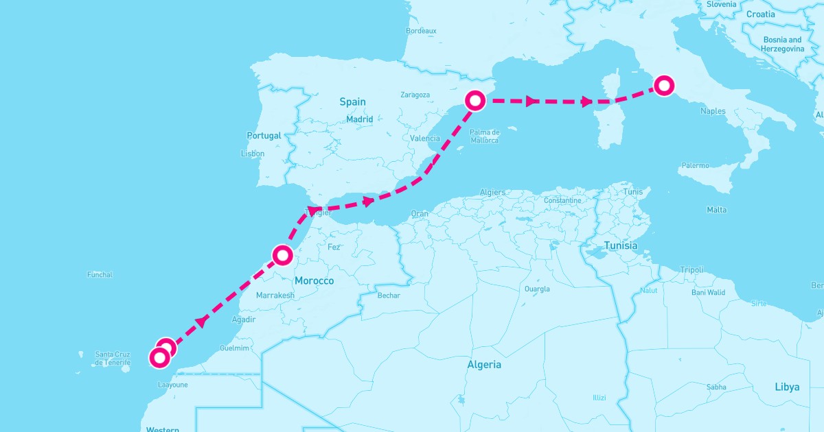 MSC Musica - April 13, 2026 (7 Night) Cruise Map, Ports & Ship Info