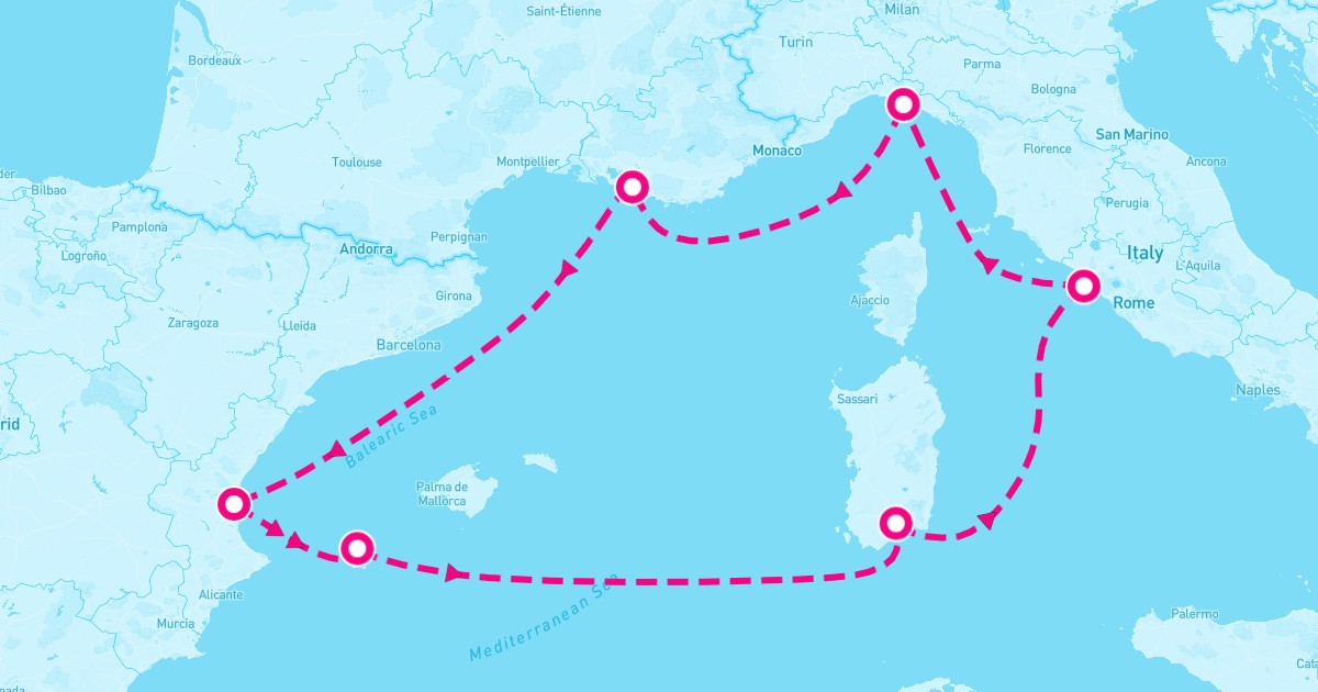 MSC Musica - August 5, 2026 (7 Night) Cruise Map, Ports & Ship Info