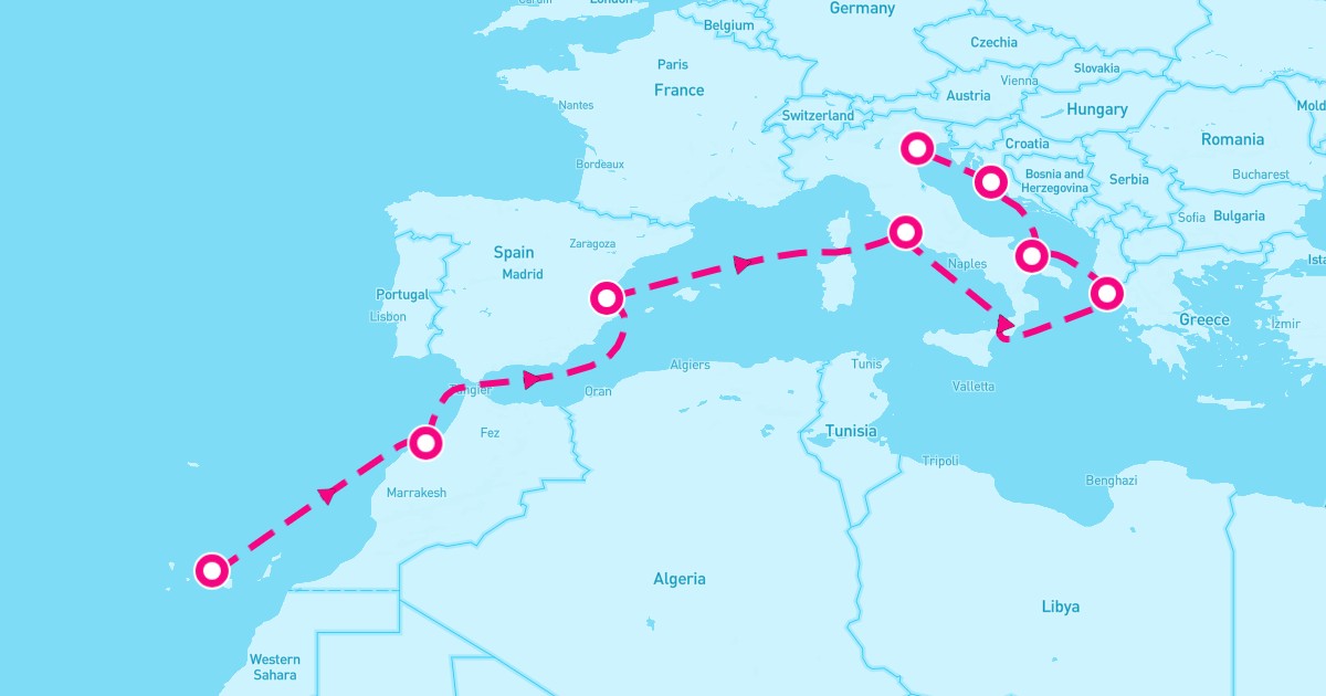 MSC Opera - March 23, 2025 (11 Night) Cruise Map, Ports & Ship Info