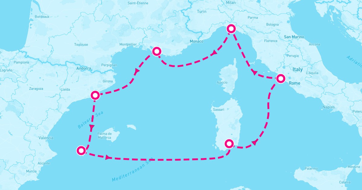 MSC Orchestra - May 14, 2025 (7 Night) Cruise Map, Ports & Ship Info