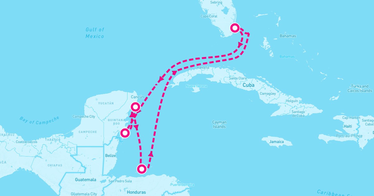 MSC Seaside - January 19, 2025 (7 Night) Cruise Map, Ports & Ship Info