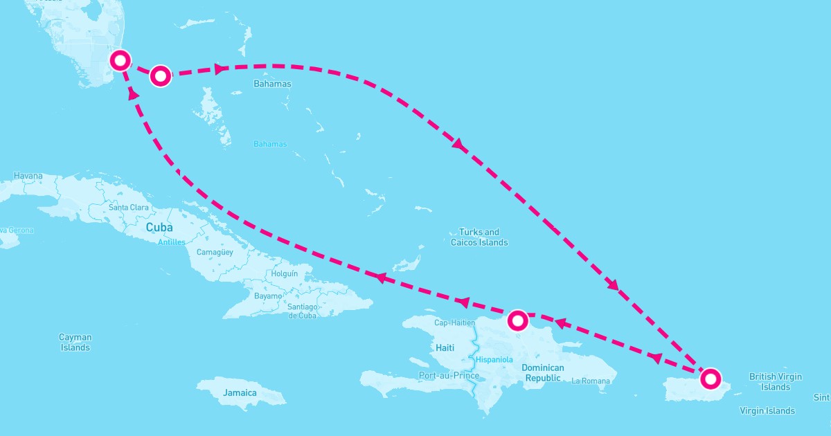 MSC Seaside - December 21, 2026 (7 Night) Cruise Map, Ports & Ship Info