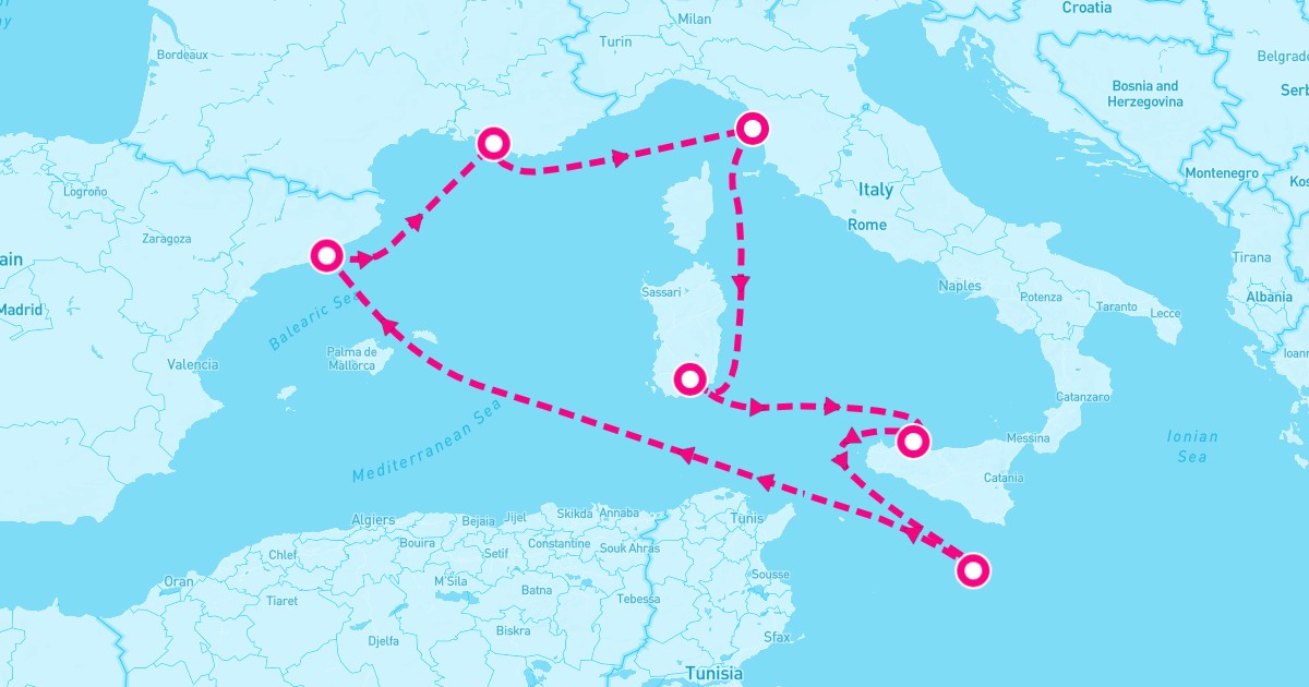 MSC Splendida - September 7, 2026 (7 Night) Cruise Map, Ports & Ship Info