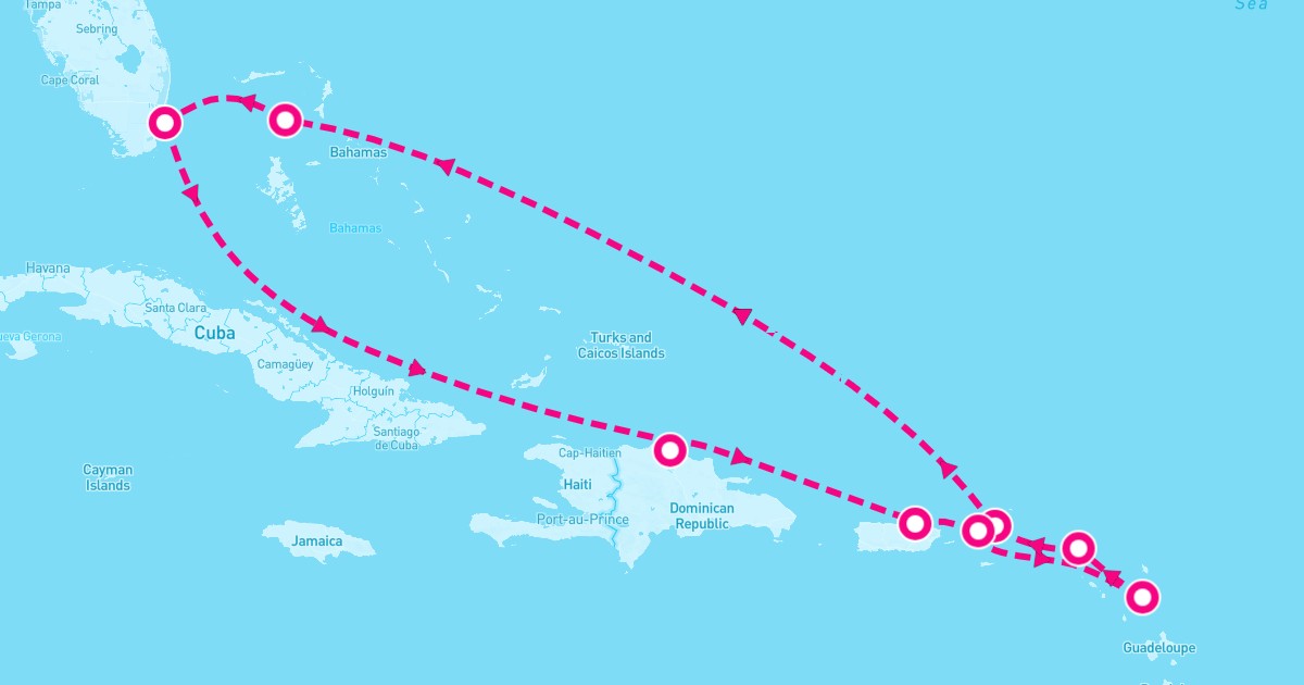 Norwegian Breakaway - December 23, 2024 (10 Night) Cruise Map, Ports ...