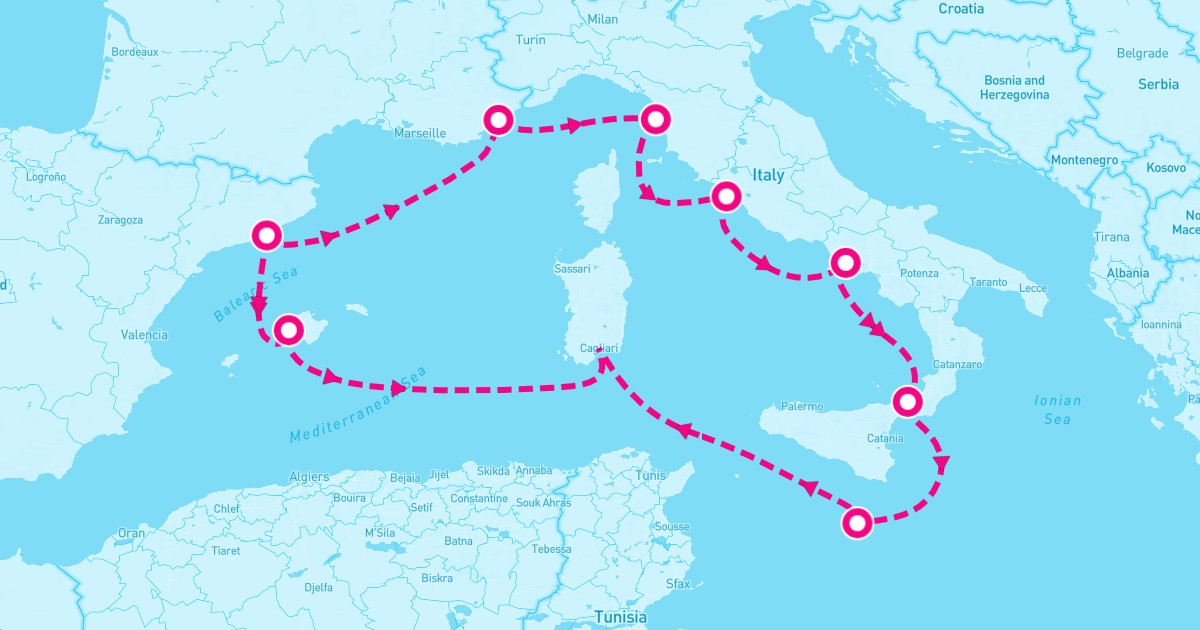 Norwegian Breakaway - June 3, 2025 (10 Night) Cruise Map, Ports & Ship Info