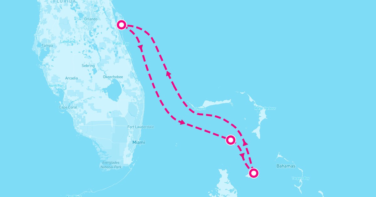 Norwegian Breakaway - January 6, 2026 (3 Night) Cruise Map, Ports ...