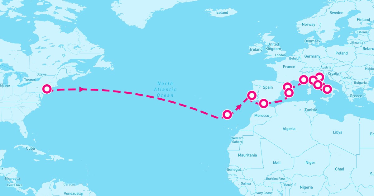 Norwegian Gem April 13, 2027 — 19-Night New York Cruise